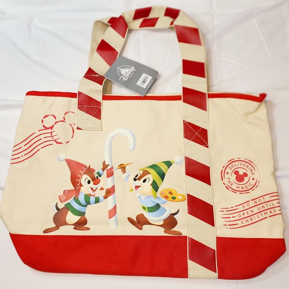 Disney | Holiday | Disney Holiday Tote Bag With Chip And Dale | Poshmark